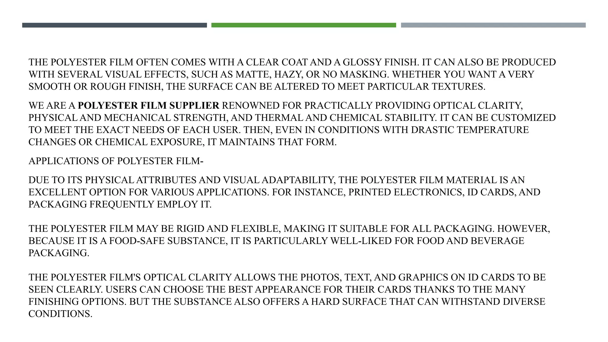 What is a polyester film, and what.pptx