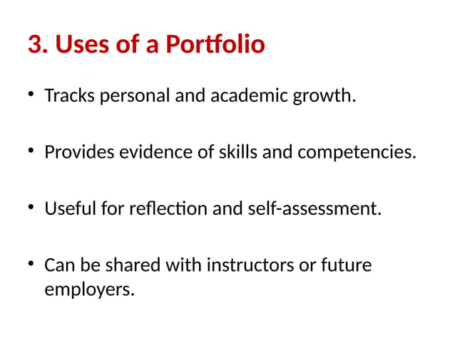 What is a Portfolio? Role and Use in classroom | PPTX
