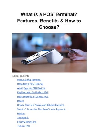 POS Terminals Explained: Features, Benefits & How to Choose? | PPTX