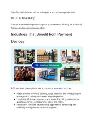 What is a POS Terminal? Features, Benefits & How to Choose? | PDF