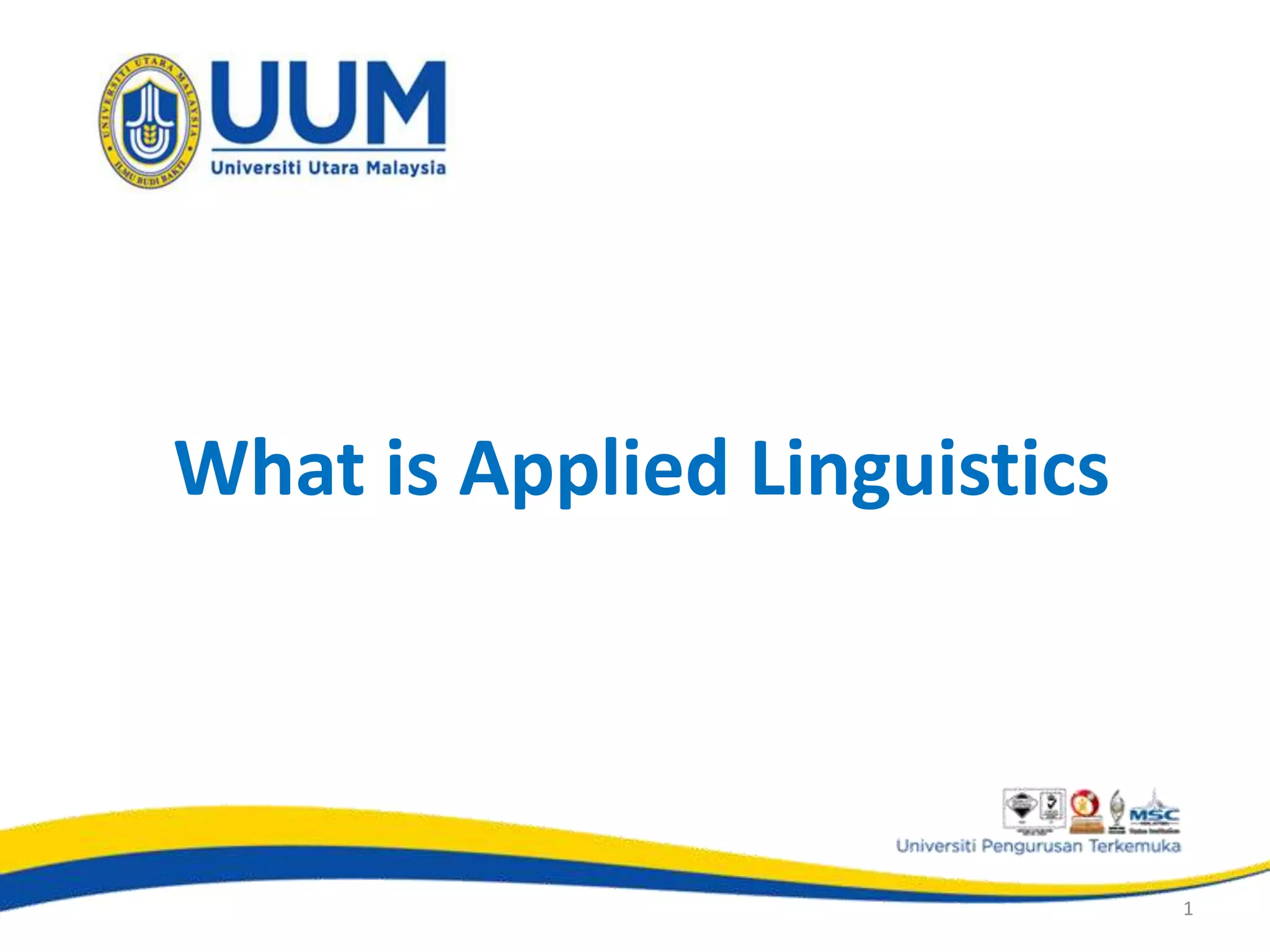 What is applied linguistics | PPTX