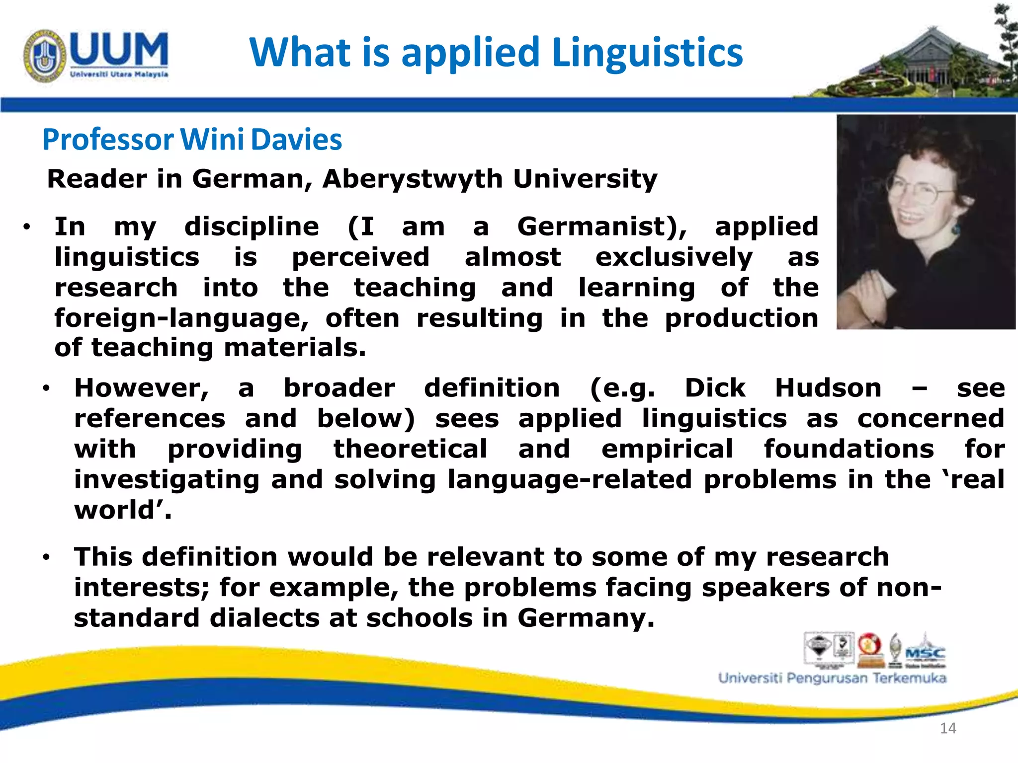 What is applied linguistics | PPTX