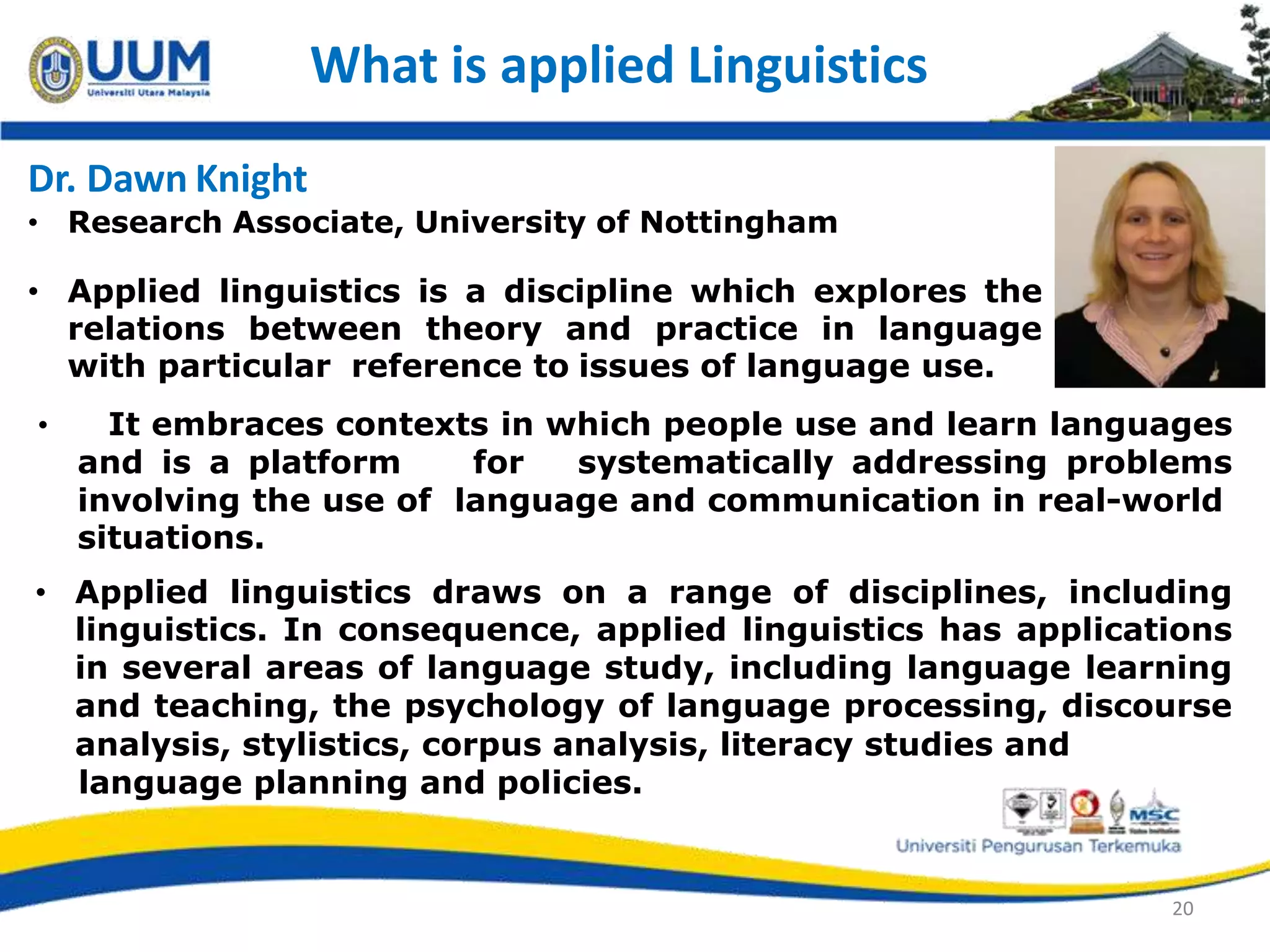 What is applied linguistics | PPTX