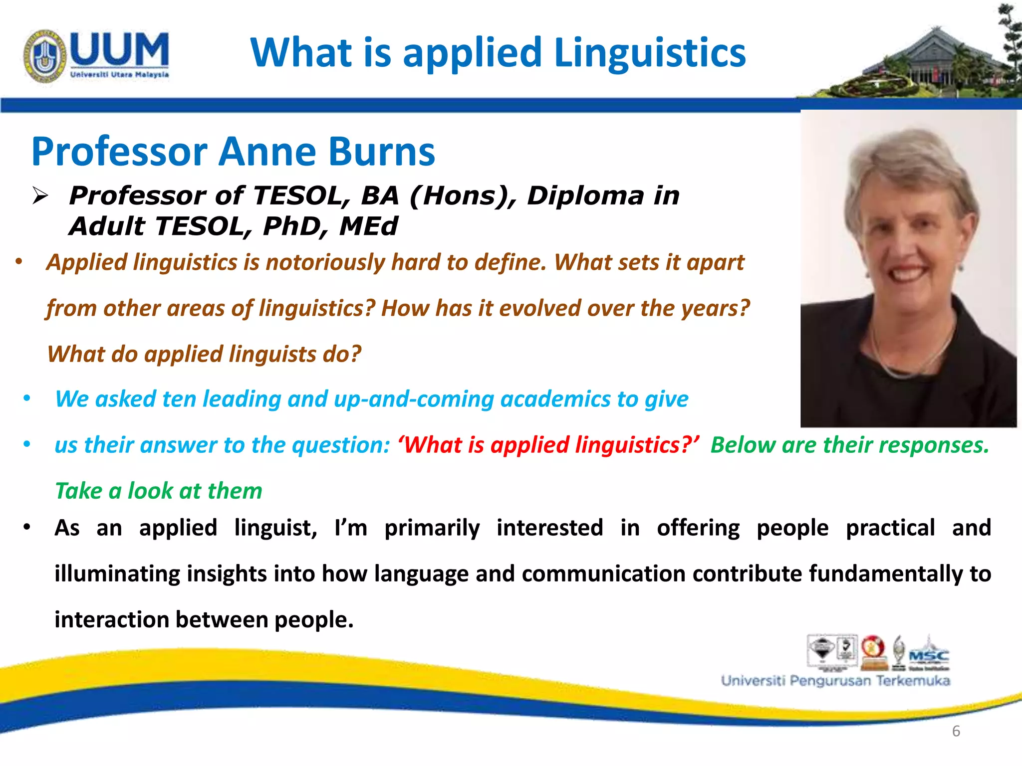 What is applied linguistics | PPTX