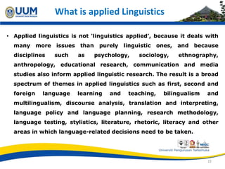 What is applied linguistics | PPTX