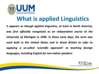 What is applied linguistics | PPTX