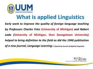 What is applied linguistics | PPTX
