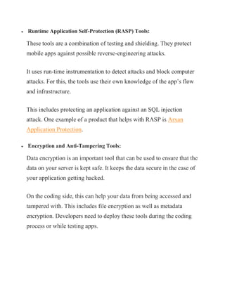WHAT IS APP SECURITY – THE COMPLETE PROCESS AND THE TOOLS & TESTS TO ...