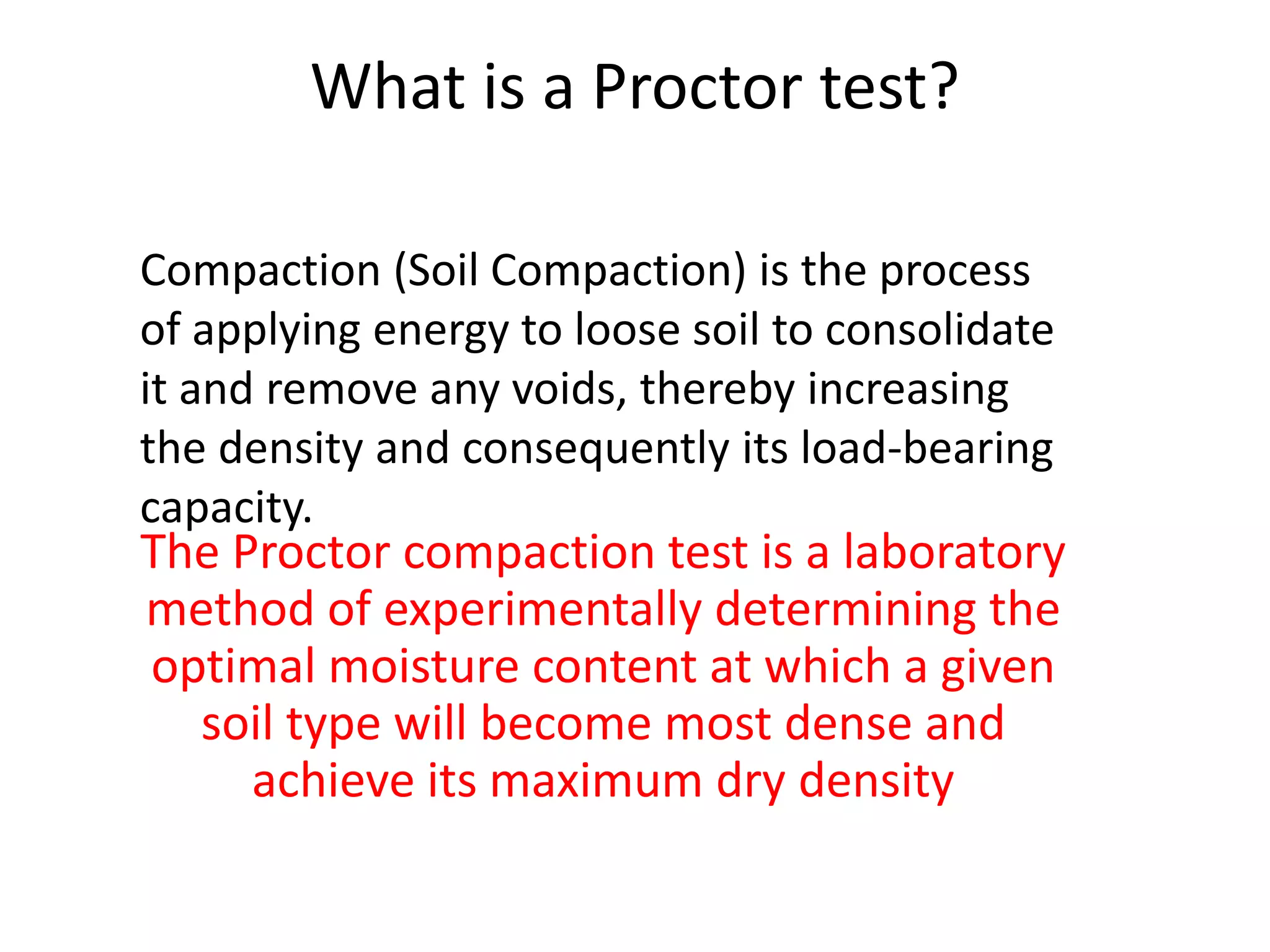 proctor test and compaction | PPTX