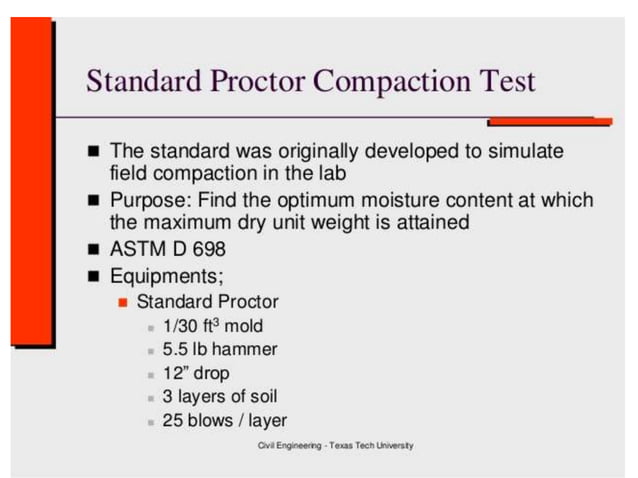 proctor test and compaction | PPTX | Standardized Testing | Educational ...