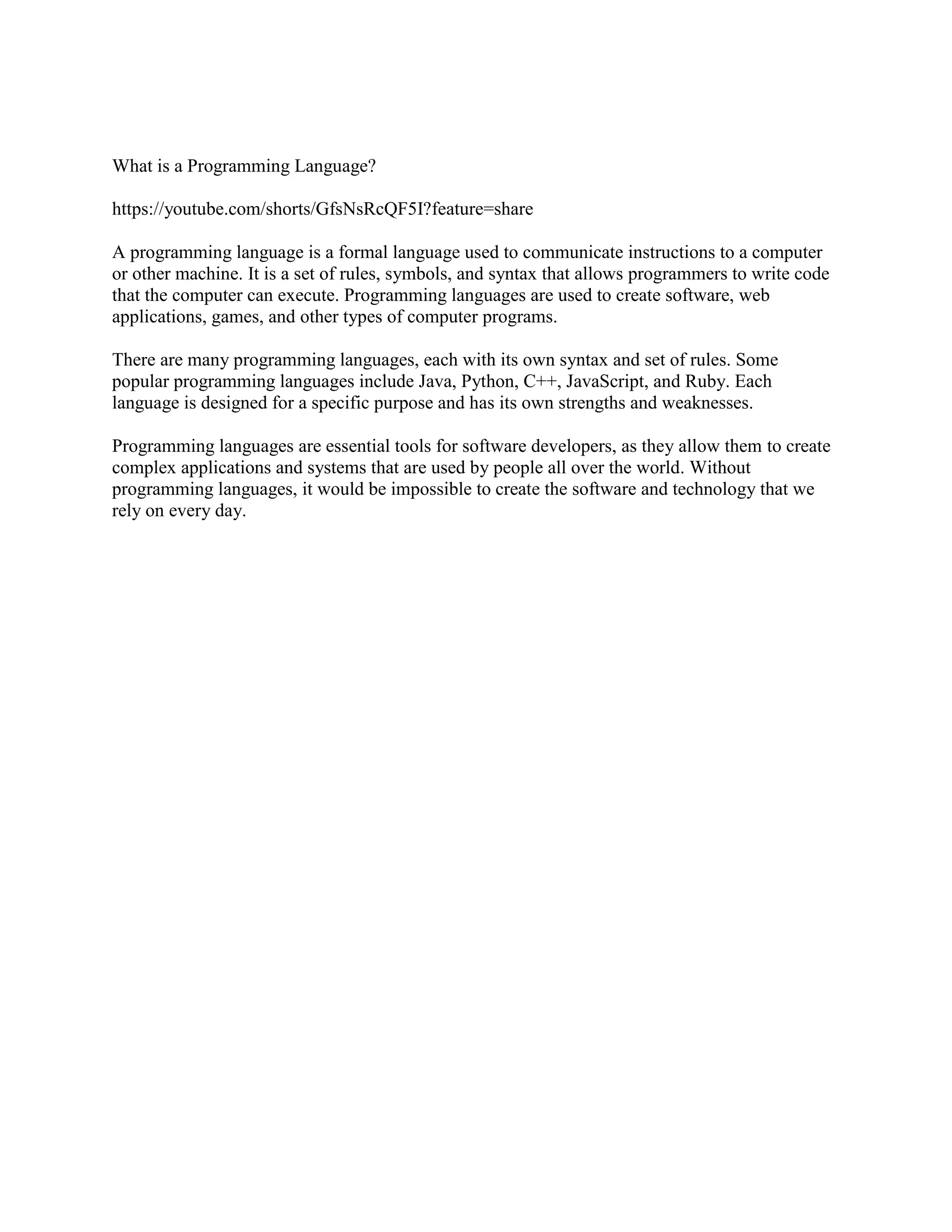 What is a Programming Language.docx