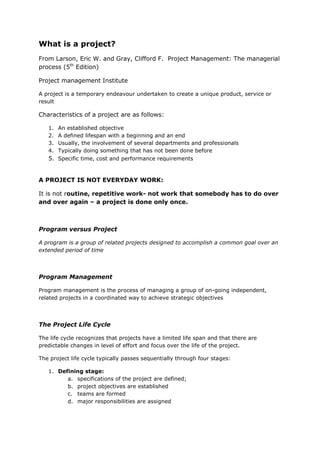 What is a project | PDF