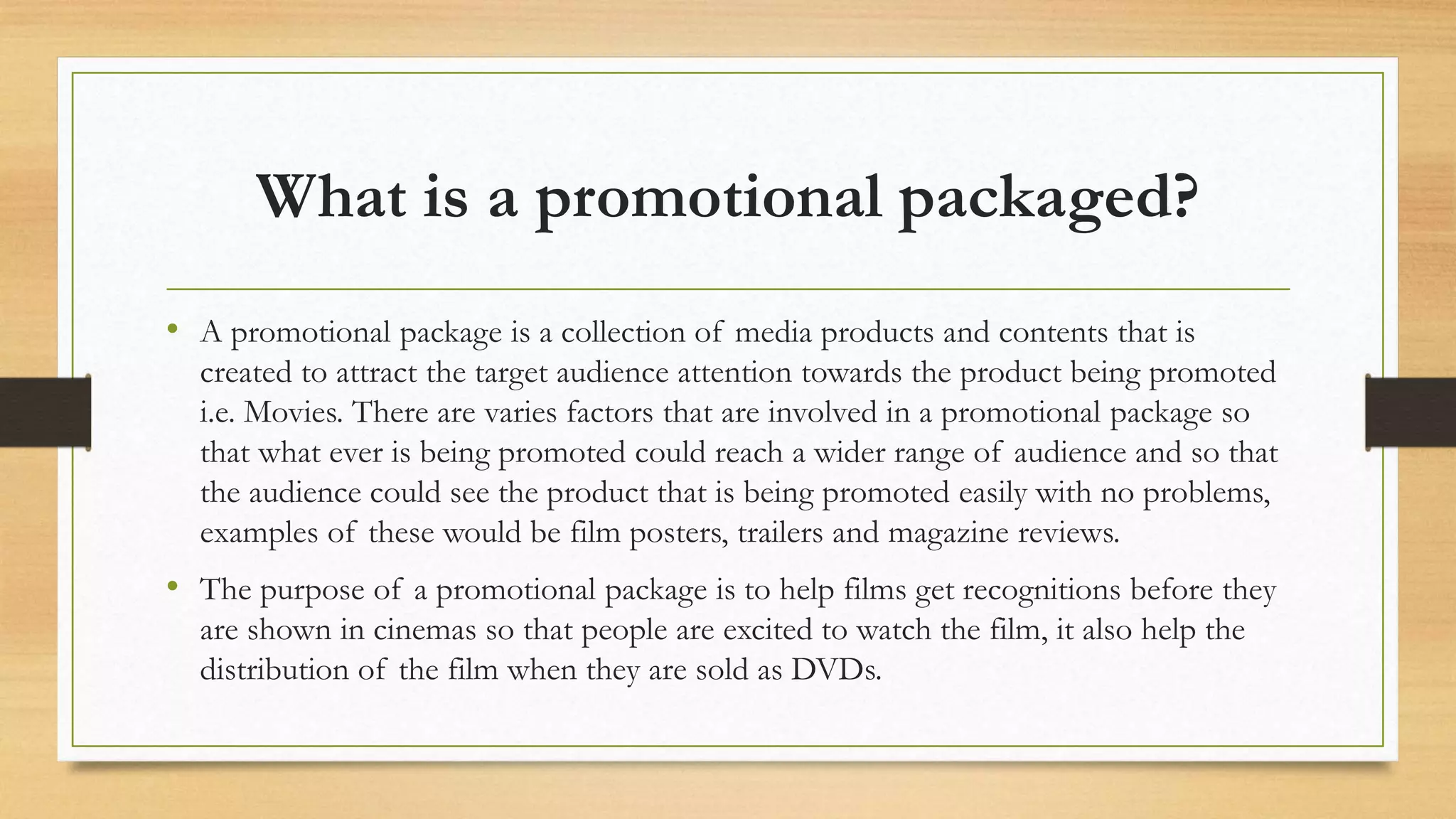 What is a promotional package media | PPTX