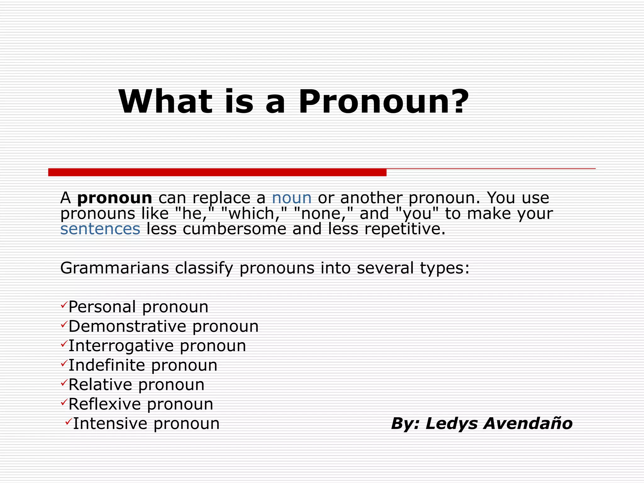 Pronouns And Nouns Ppt