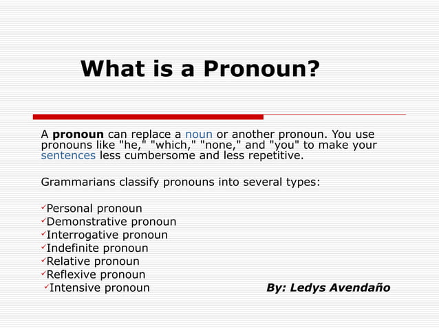 Pronouns and Nouns | PPT