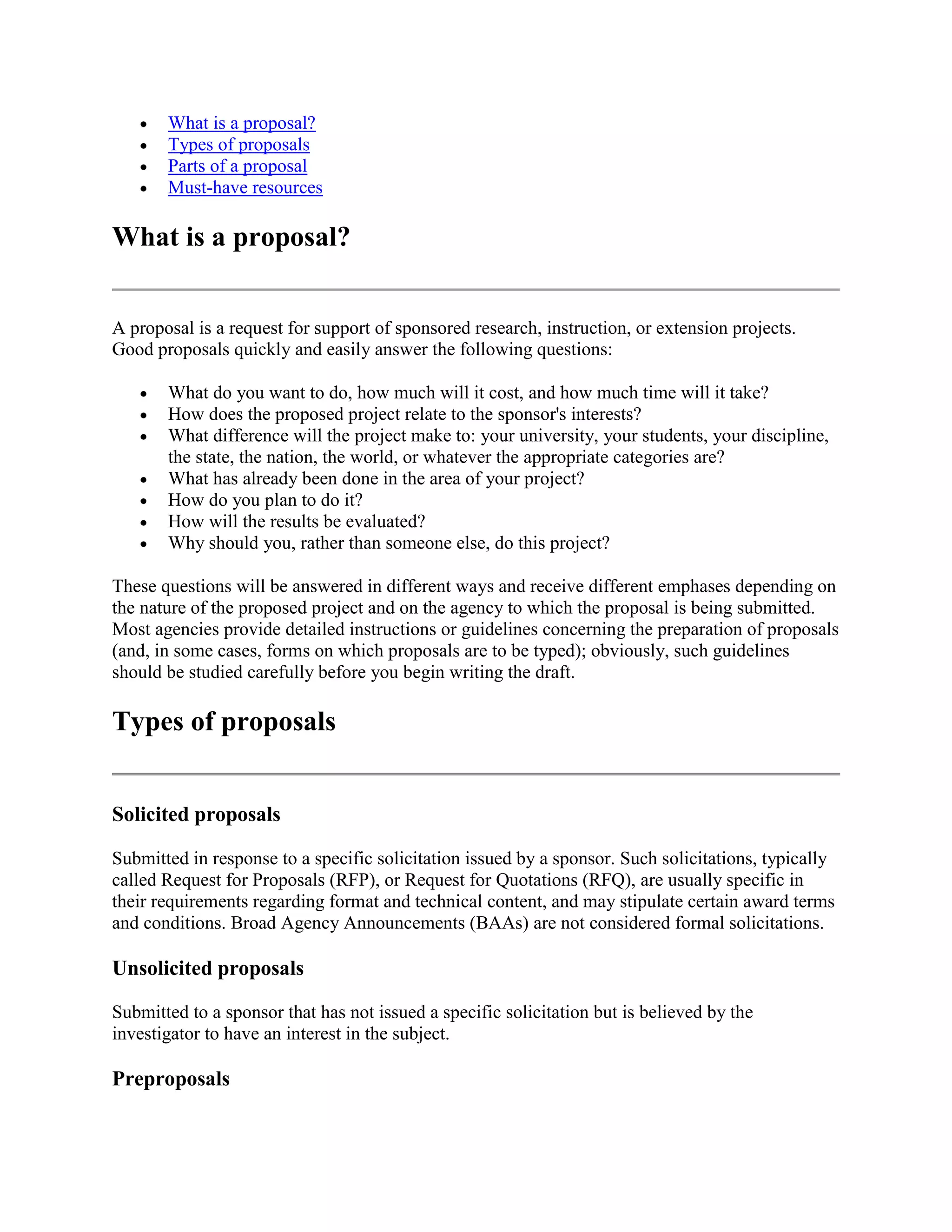 What is a proposal | DOCX