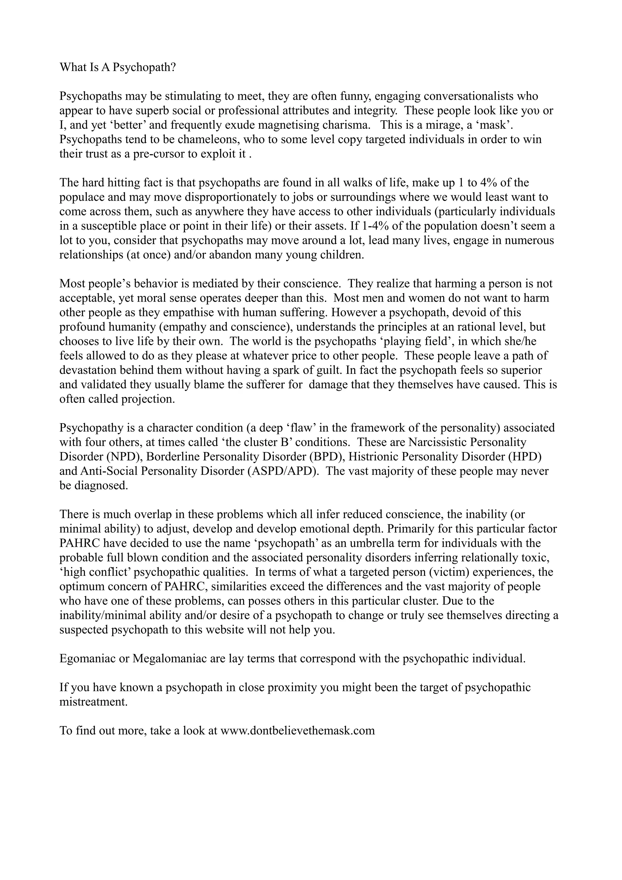 What is a psychopath | PDF