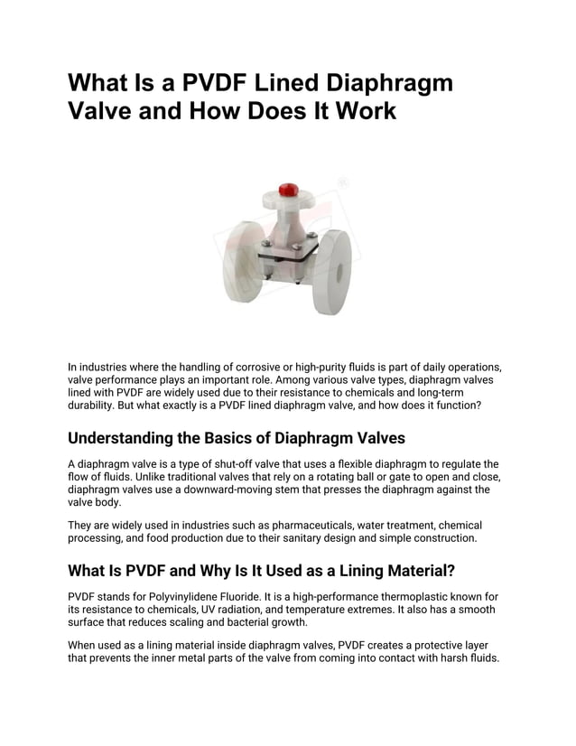 What Is a PVDF Lined Diaphragm Valve and How Does It Work.docx