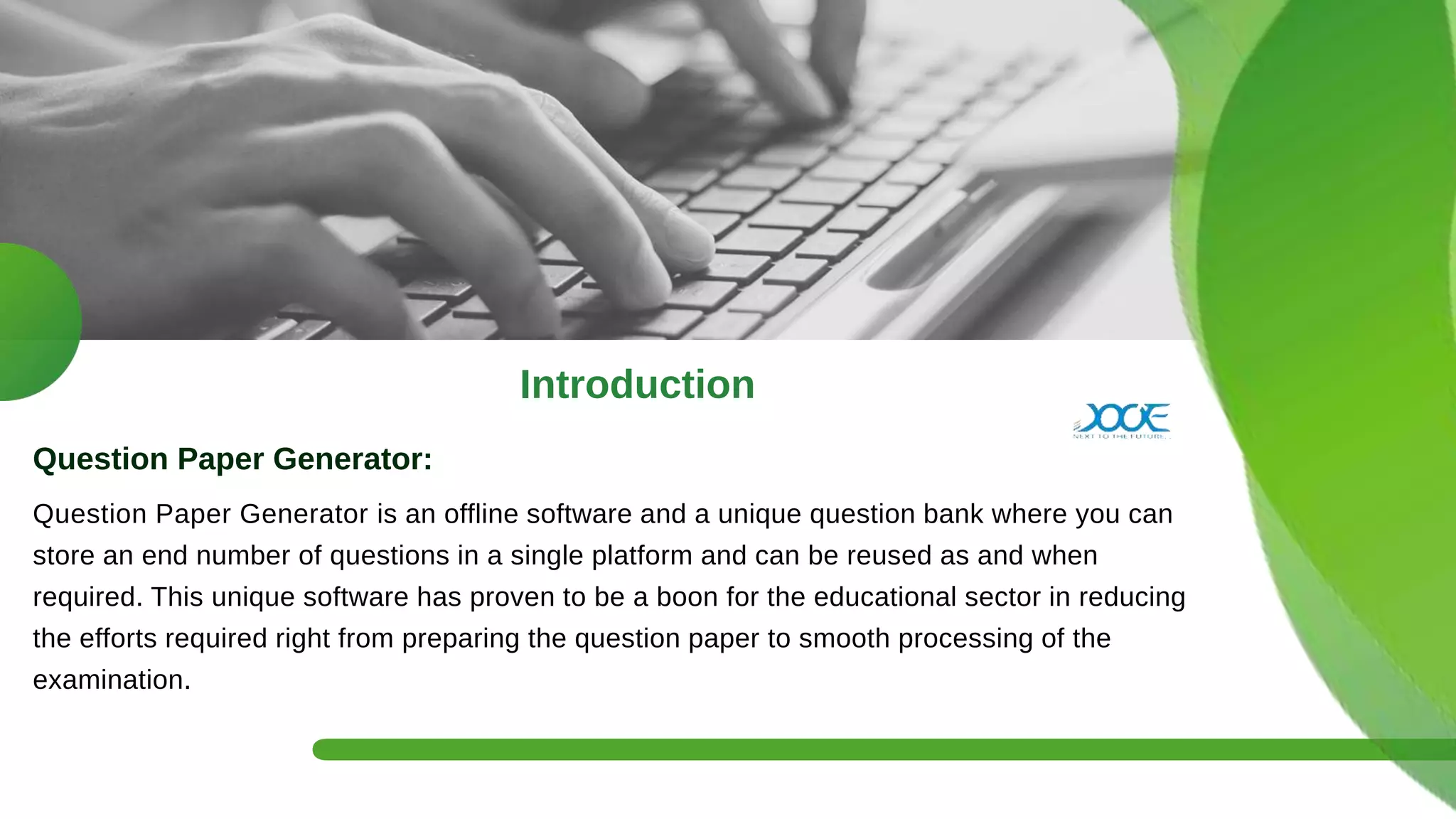 What is a Question Paper Generator Software? | PPT