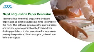 What is a Question Paper Generator Software? | PPT