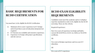 WHAT IS A RCDD CERTIFICATION? Exam Format,-Eligibility and Advantages | PPT