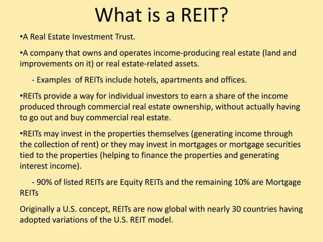 What is a REIT | PPT