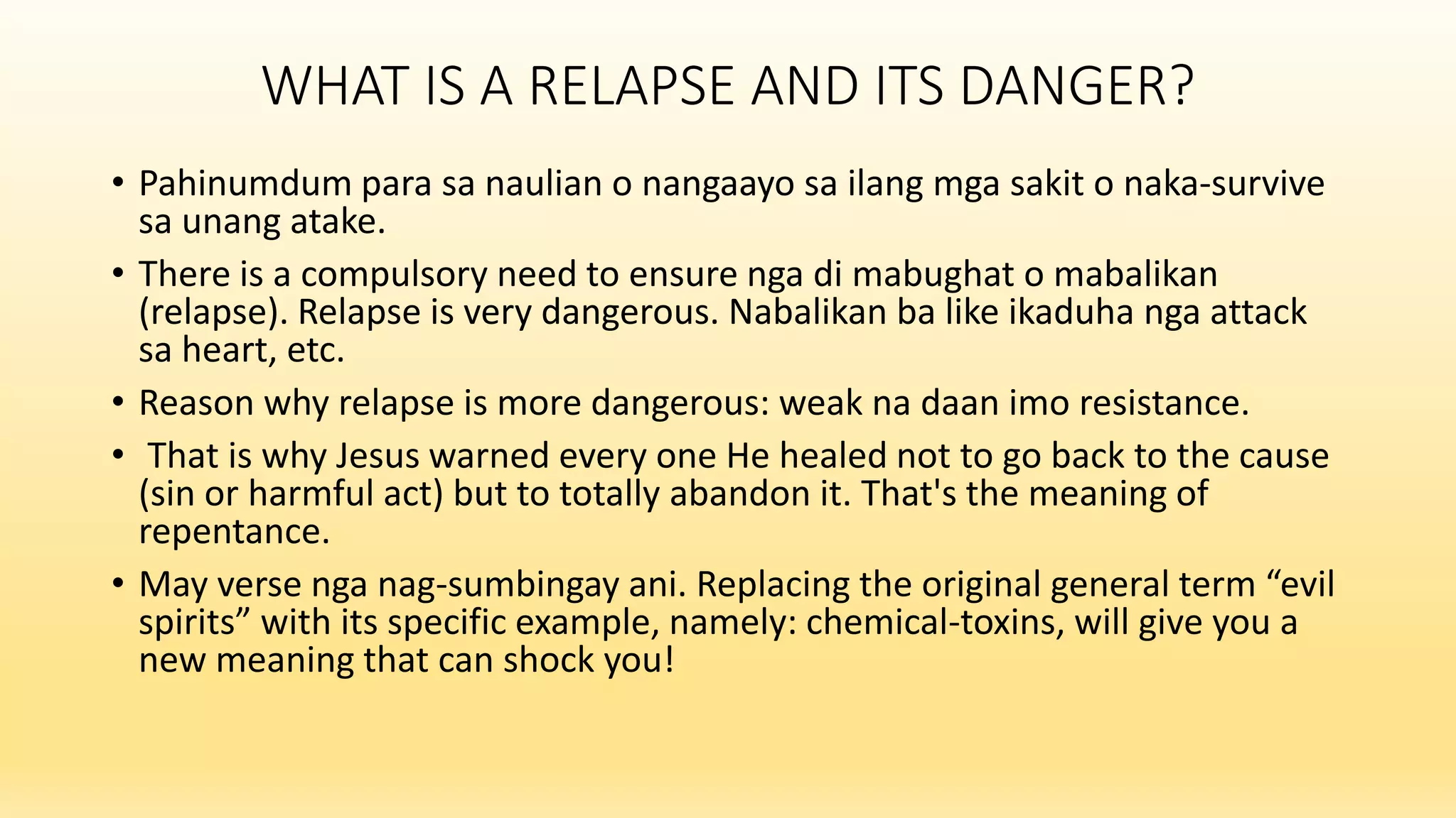 What is a Relapse and its Danger | PPT