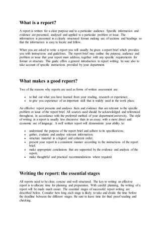What is a report | DOCX
