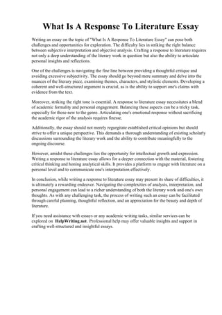 What Is A Response To Literature Essay.pdf