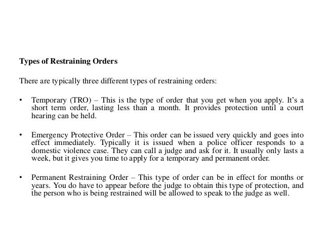 What Is A Restraining Order What Is A Restraining Order