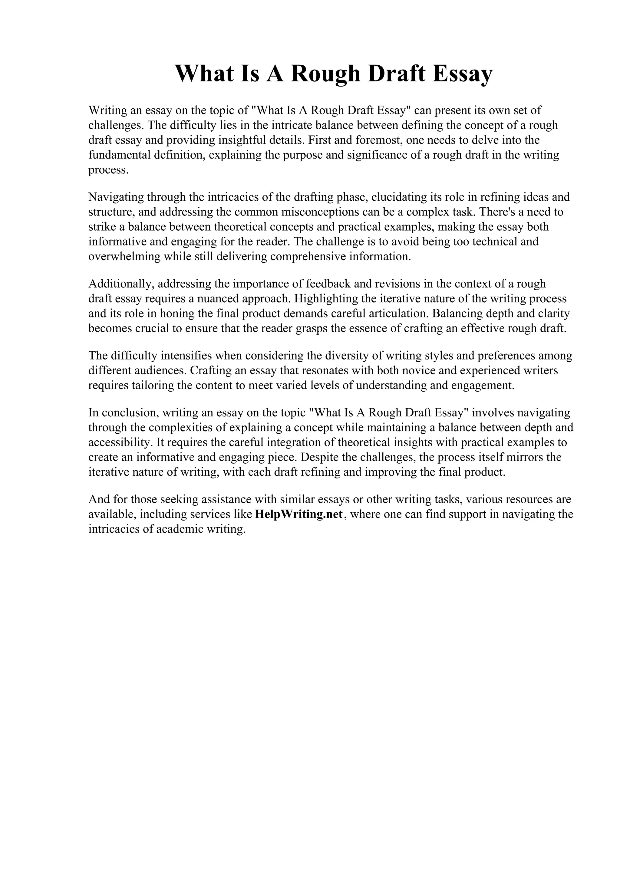 What Is A Rough Draft Essay | PDF