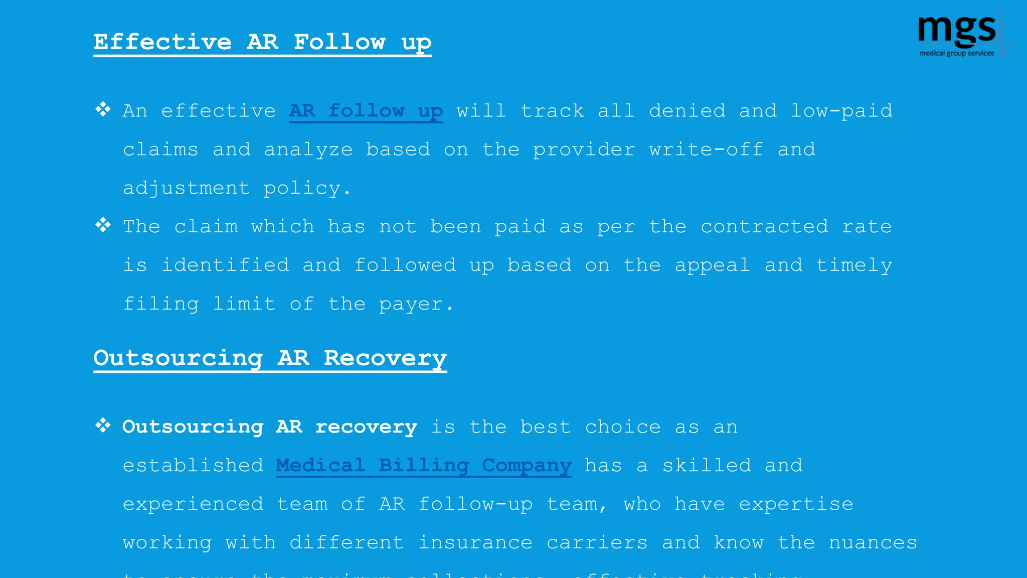 What Is AR Recovery In Medical Billing ? | PPTX