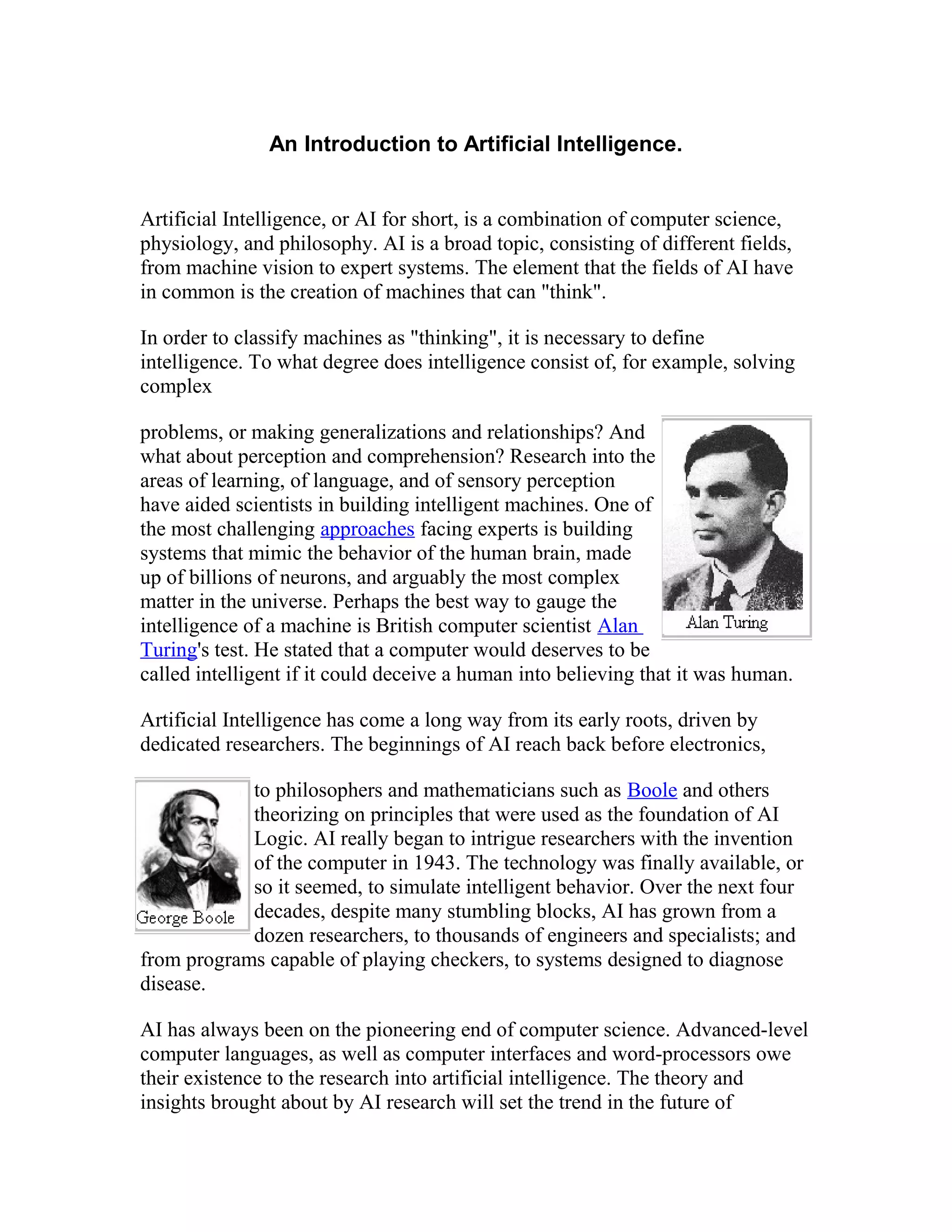 What is artificial intelligence | DOC