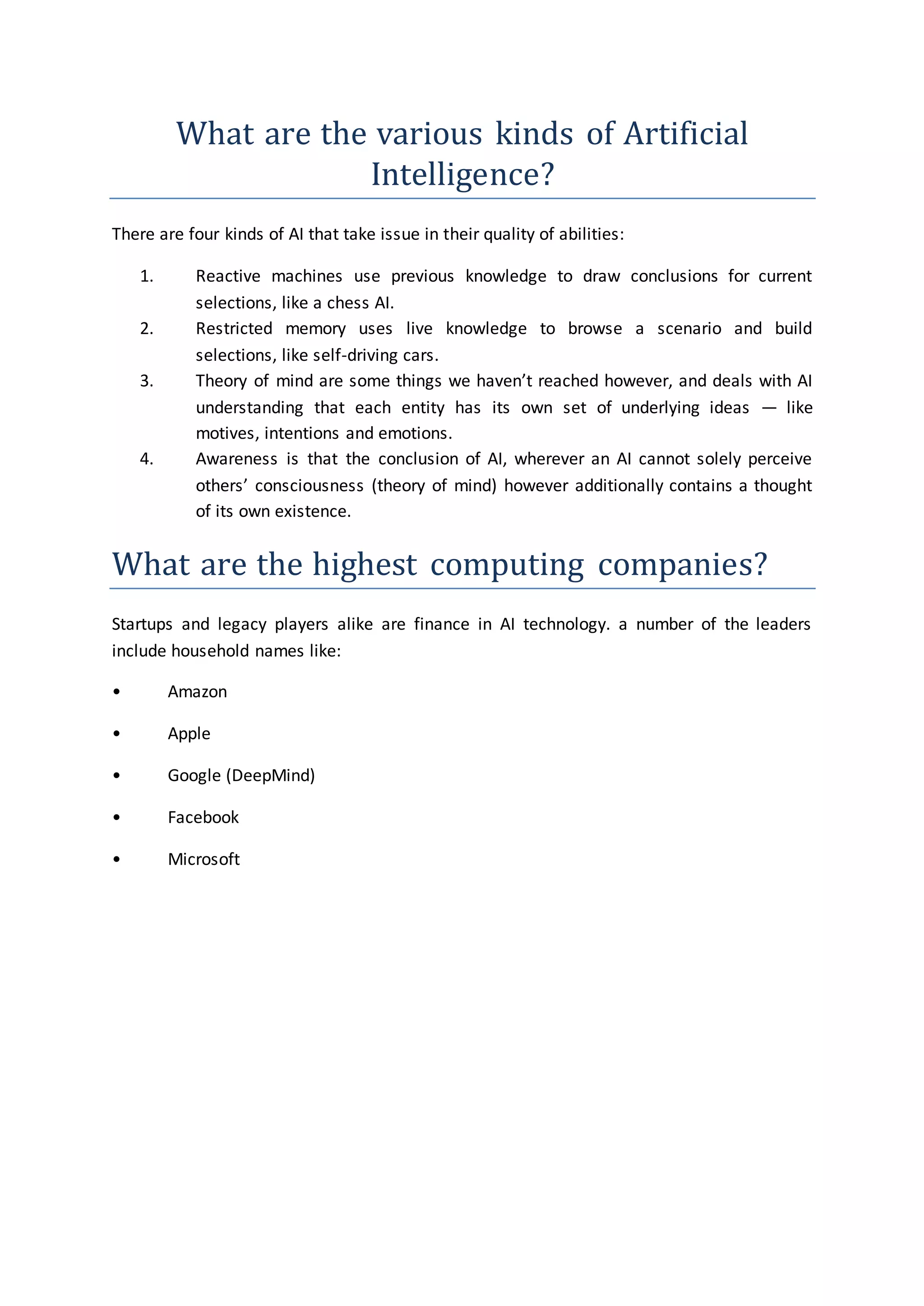 What is artificial intelligence | DOCX | Artificial Intelligence ...