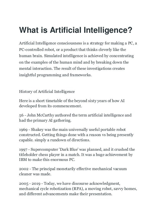What is Artificial Intelligence | PDF