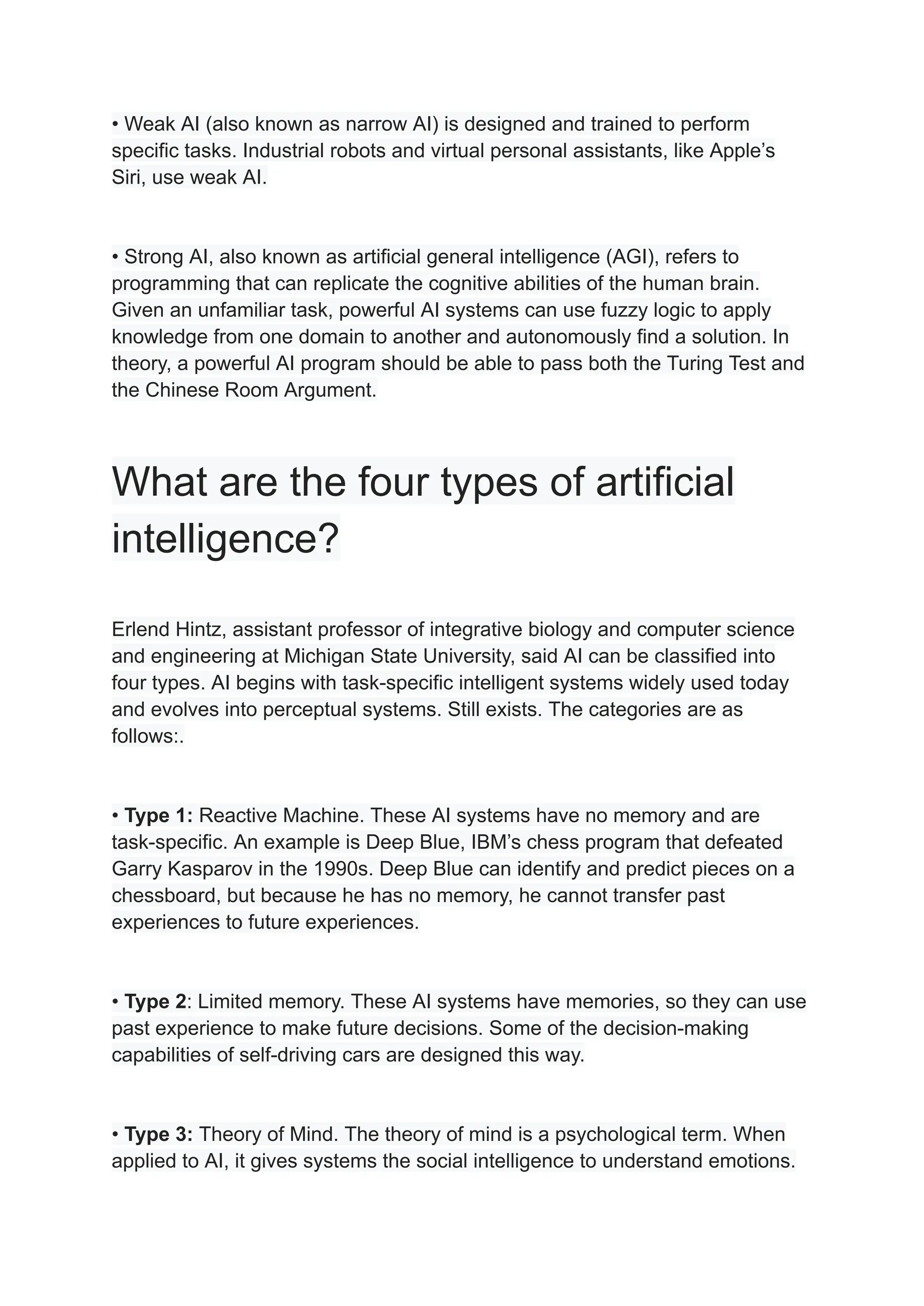 What is artificial intelligence Definition, top 10 types and examples ...