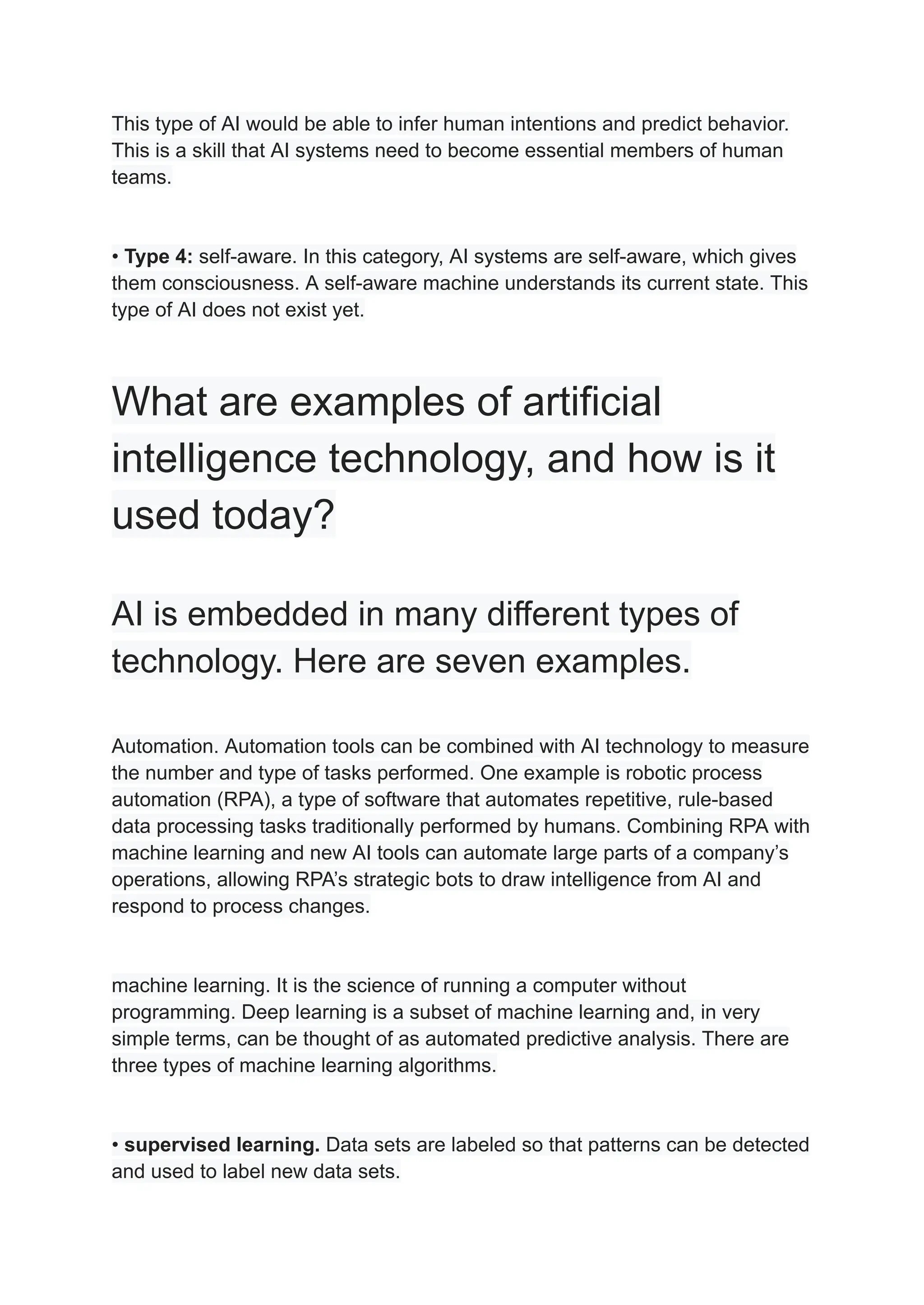What is artificial intelligence Definition, top 10 types and examples ...