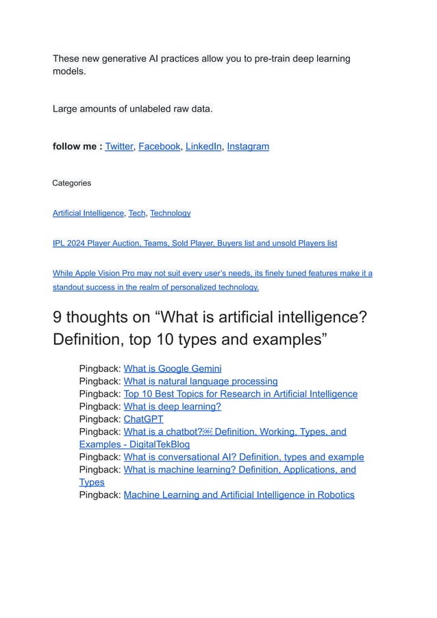 What is artificial intelligence Definition, top 10 types and examples ...