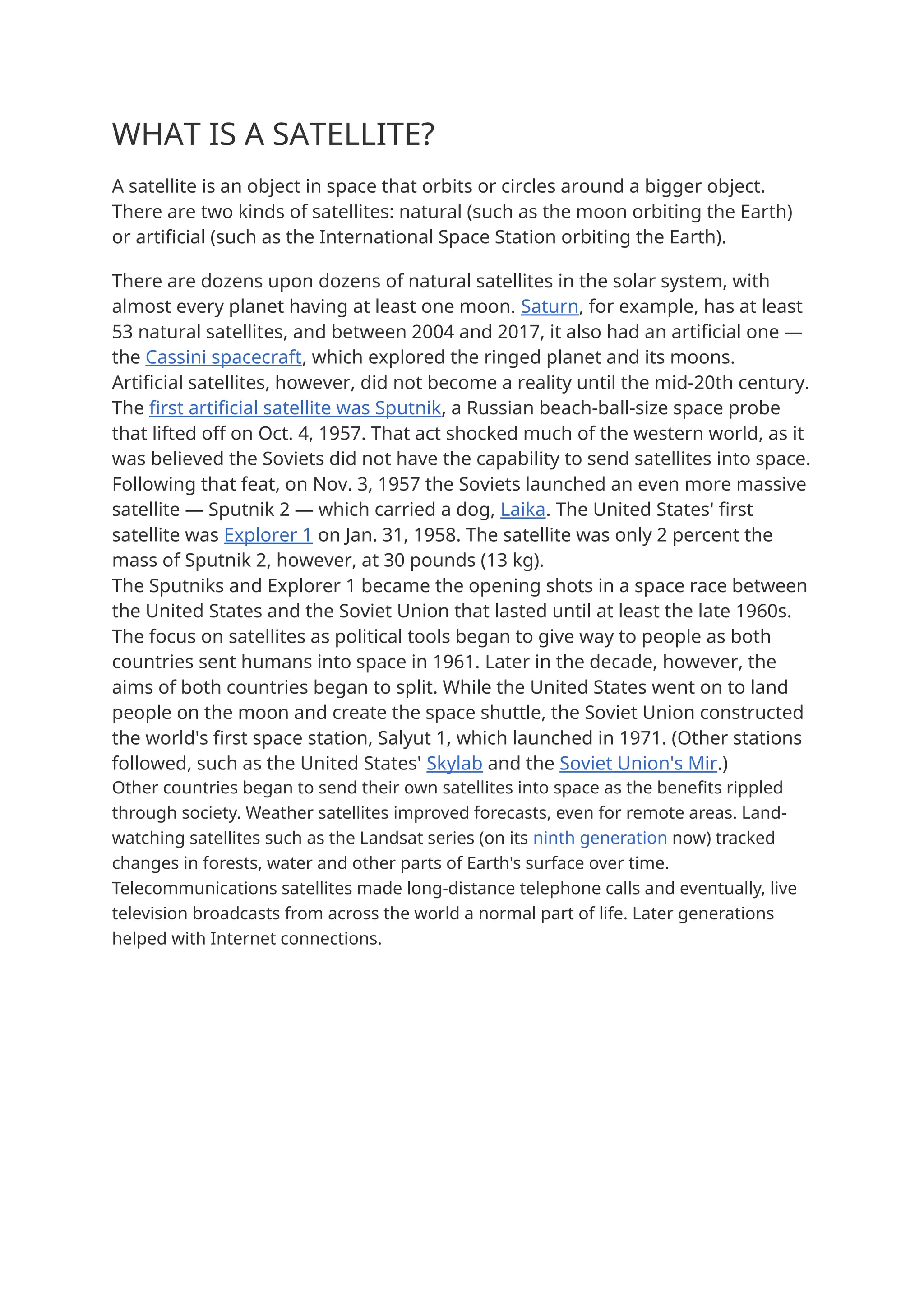 WHAT IS A SATELLITE,Basics of Satellite.docx