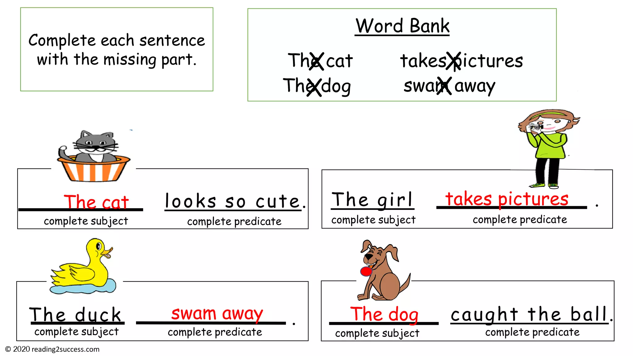 Teaching Kids What a Sentence Is. #subjects, #predicates, #action and ...