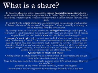 What is a share | PPT