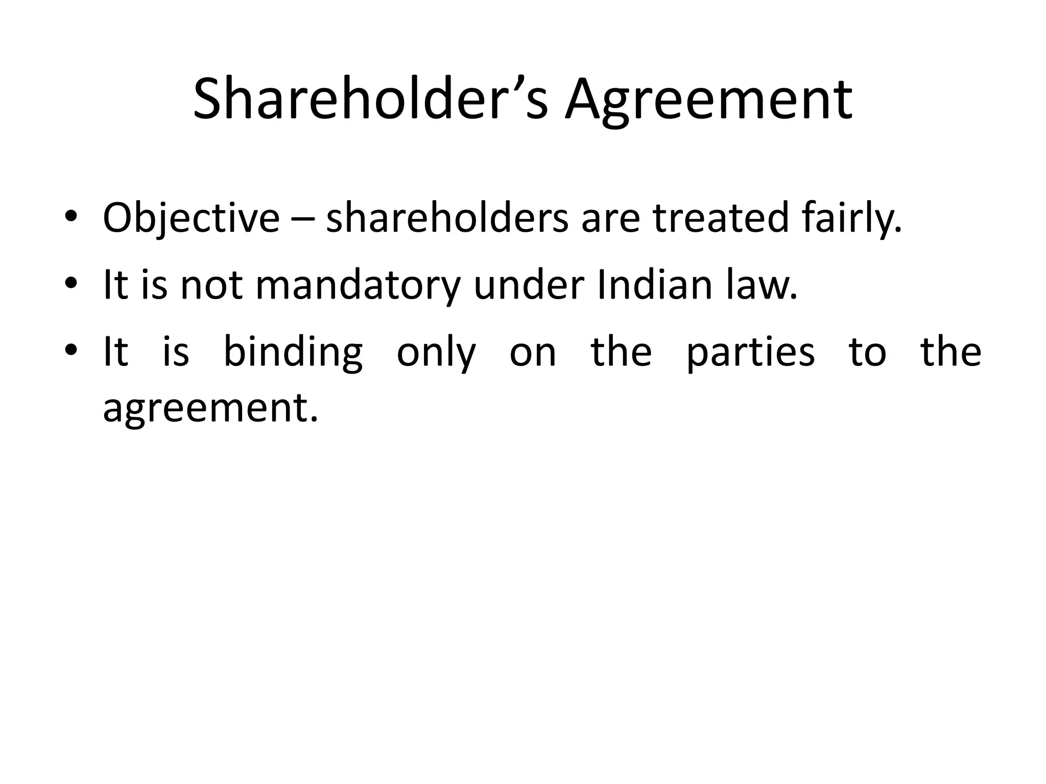 What is a shareholder’s agreement | PPTX