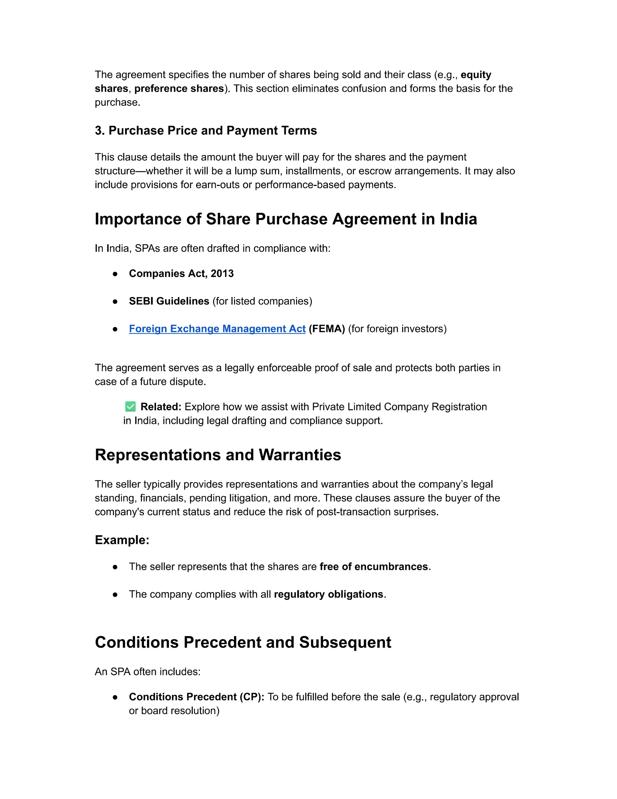 What is a Share Purchase Agreement? | Complete Guide to SPAs in India | PDF