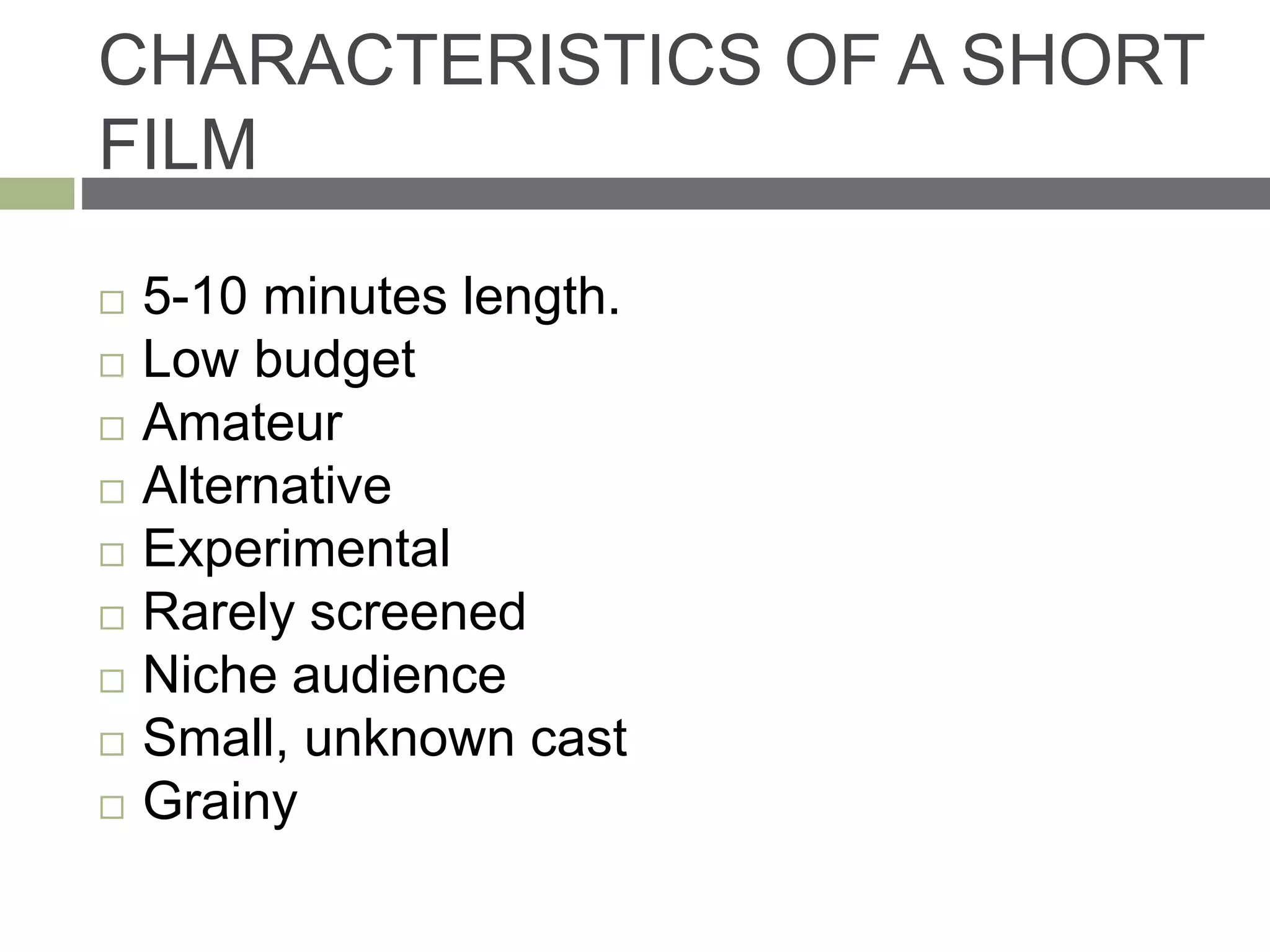 What is a short film? | PPTX