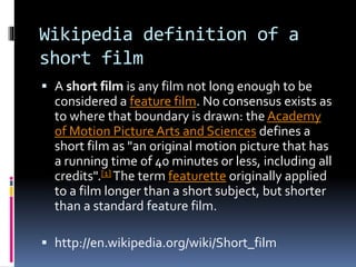 What is a short film | PPTX | Video Production | Content Production