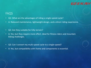 What is a single speed cycle. explained in simple sentence | PDF