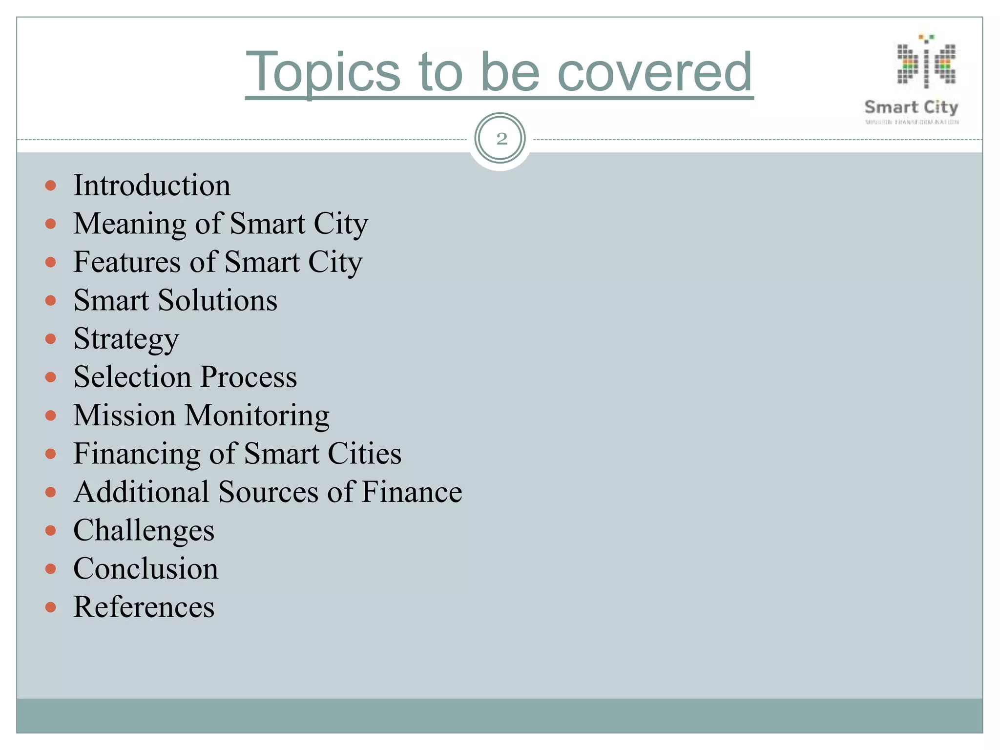 Smart City Mission- Building a Smart India | PPTX