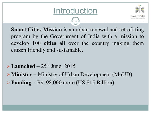 Smart City Mission- Building a Smart India | PPTX