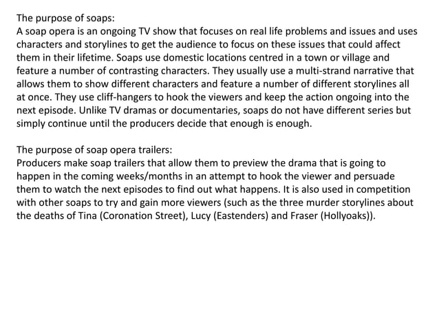 What is a soap opera | PPTX | Soap Opera | Genres