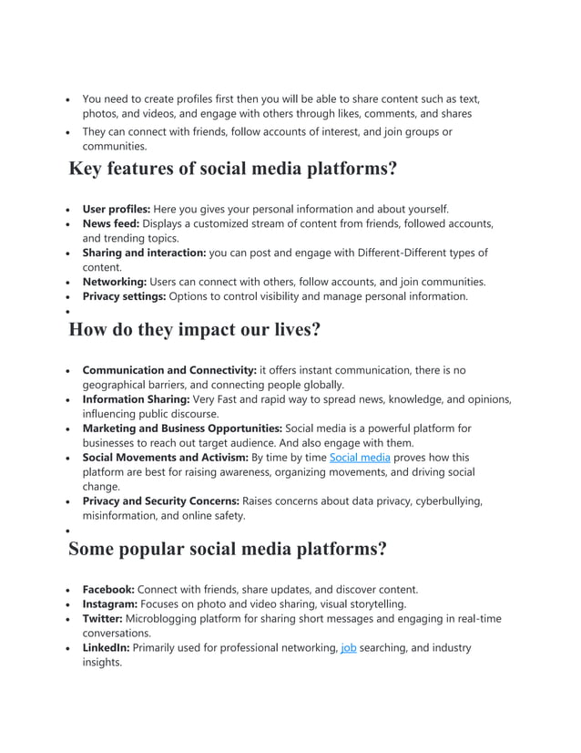 What is a Social Media Platform.docx | Social Networking | Internet